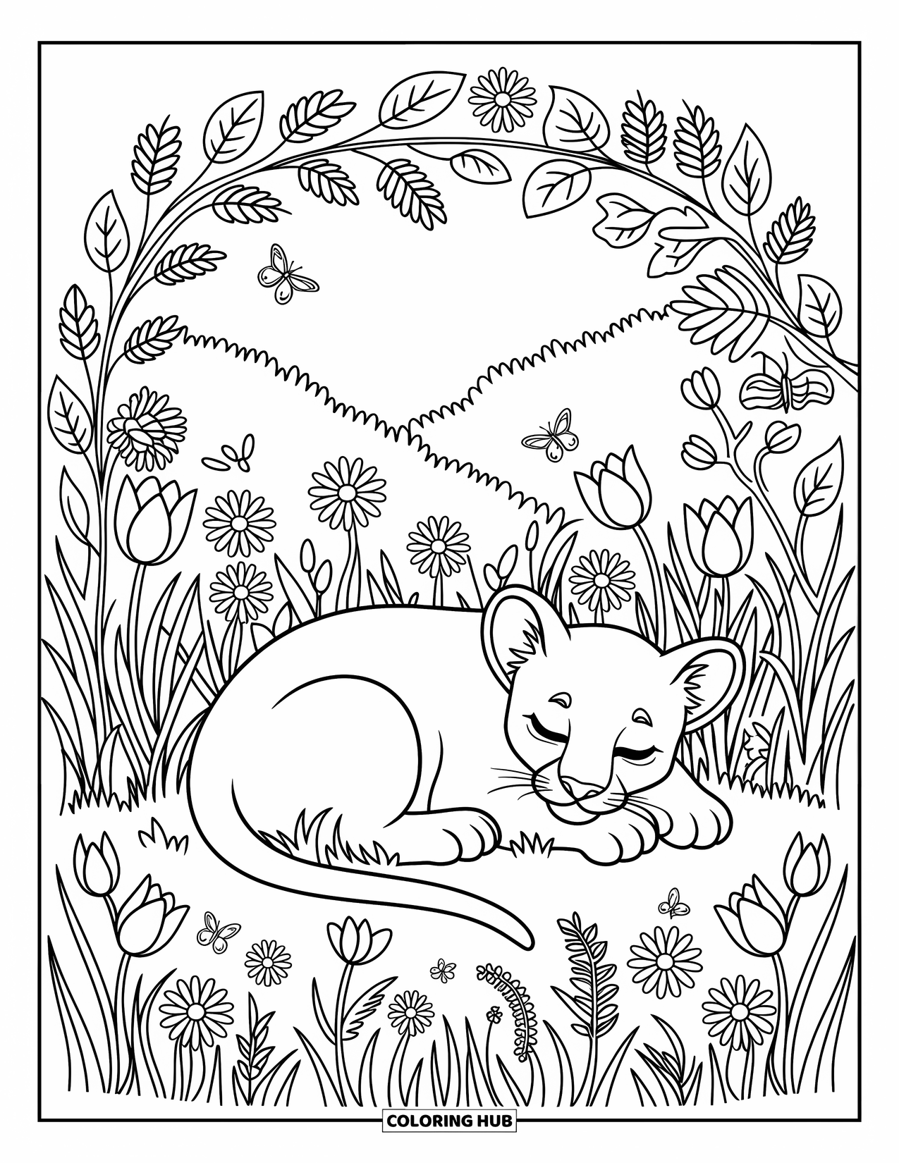 85+ Mountain Lion Coloring Pages for Kids & Adults (Free Printable PDFs)