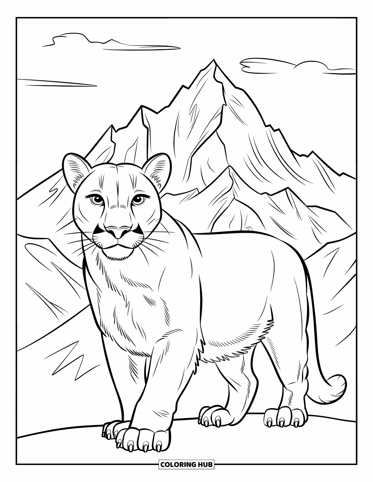 85+ Mountain Lion Coloring Pages for Kids & Adults (Free Printable PDFs)