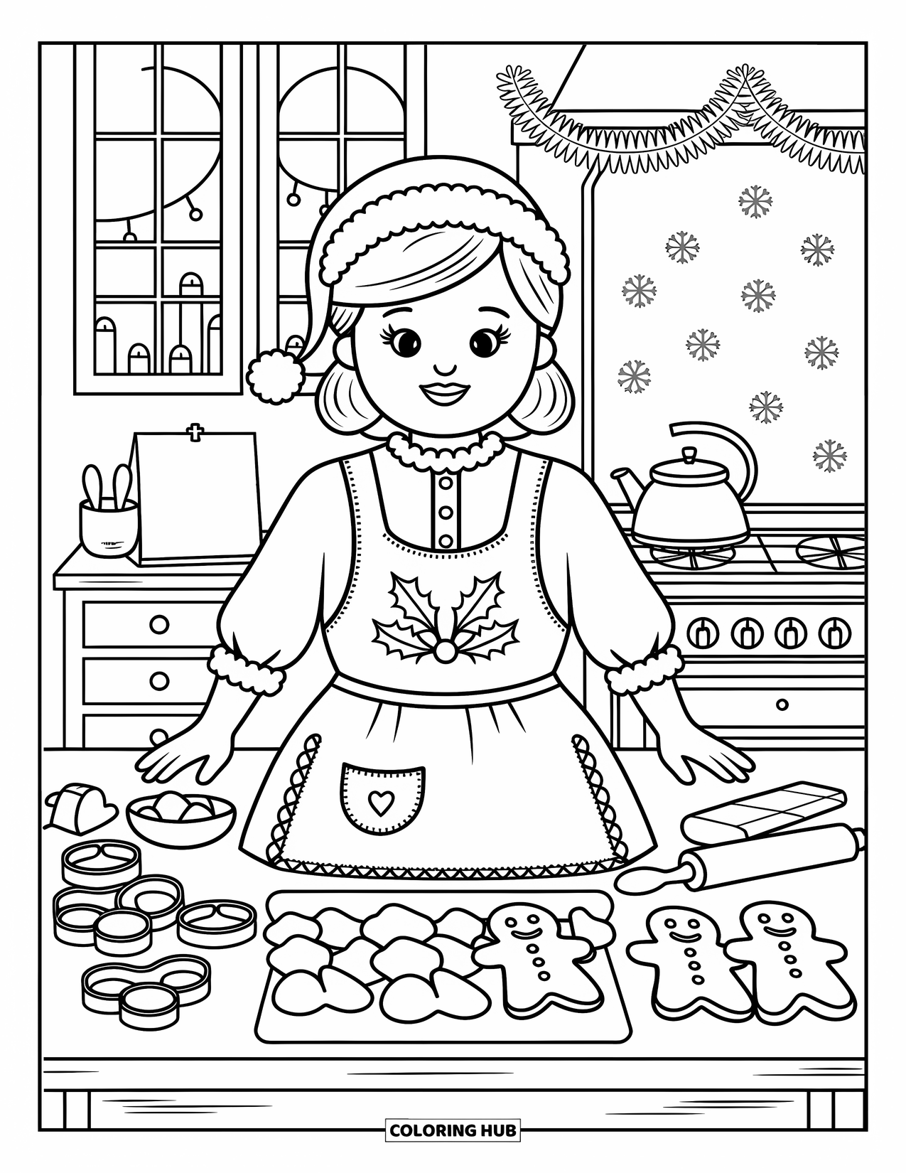 70+ Mrs. Claus Coloring Pages for Kids & Adults (Free Printable PDFs)