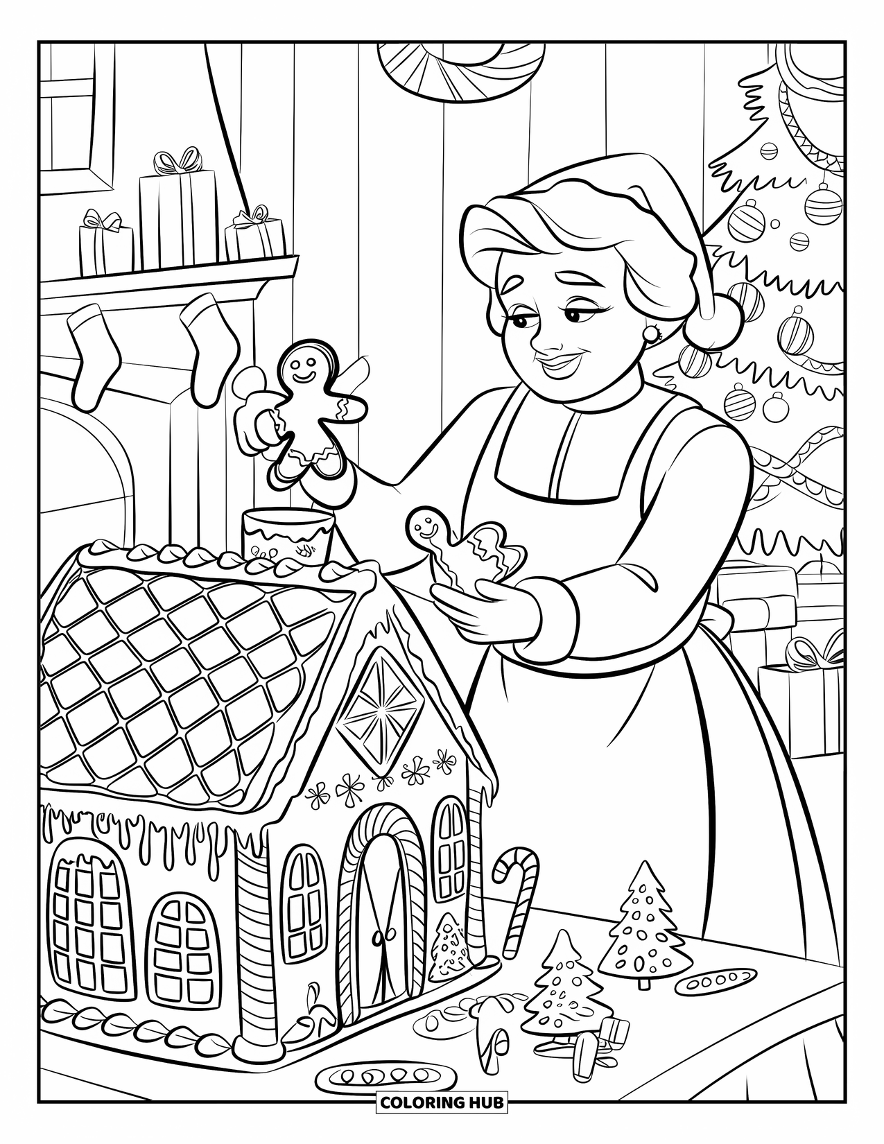 70+ Mrs. Claus Coloring Pages for Kids & Adults (Free Printable PDFs)
