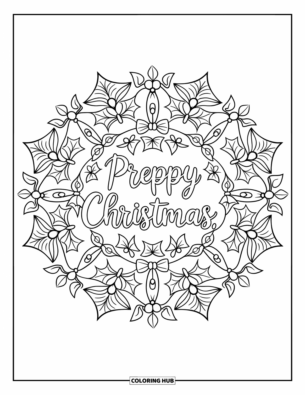 90+ Preppy Christmas Coloring Pages for Kids & Adults (Free Printable PDFs)