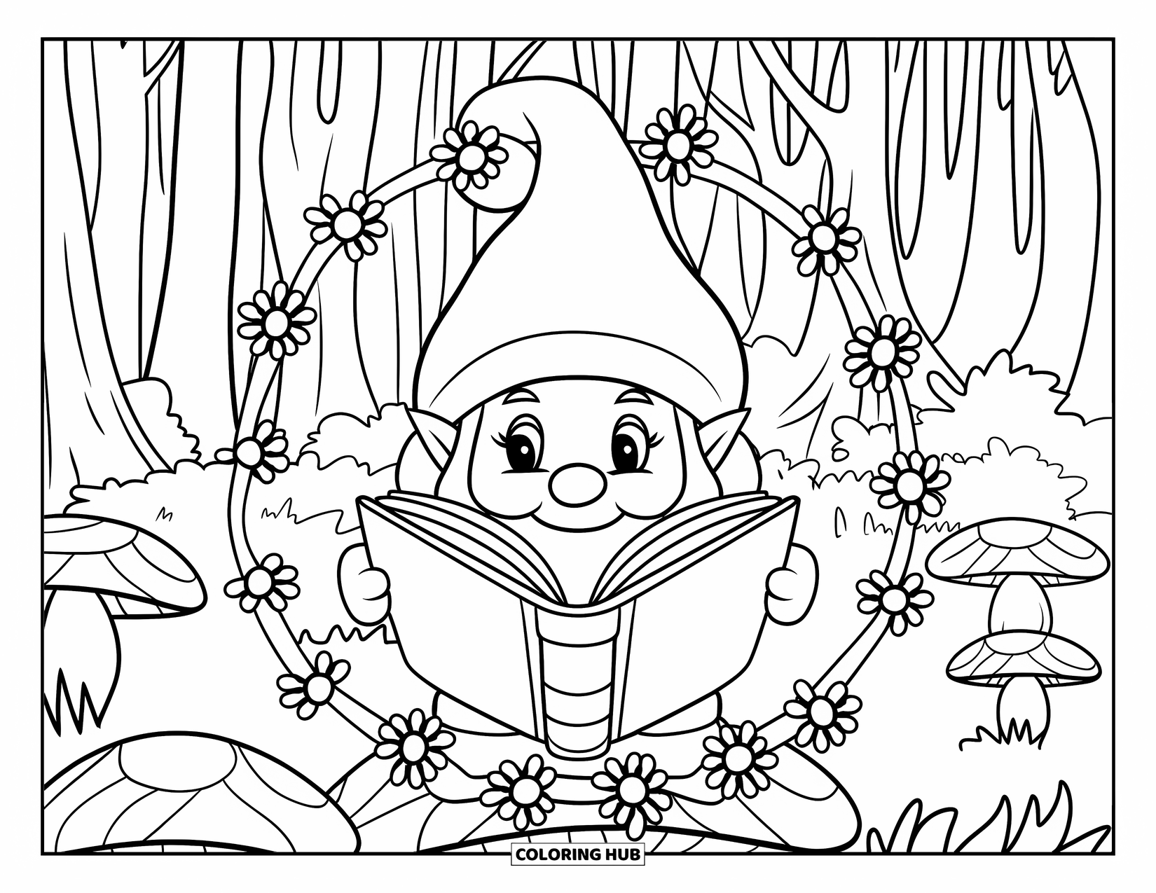 85+ Spring Gnome Coloring Pages for Kids & Adults (Free Printable PDFs)