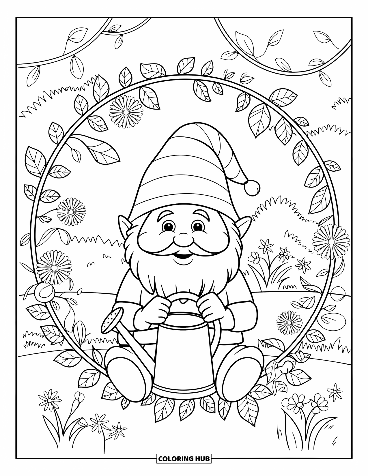 80+ Summer Gnome Coloring Pages for Kids & Adults (Free Printable PDFs)