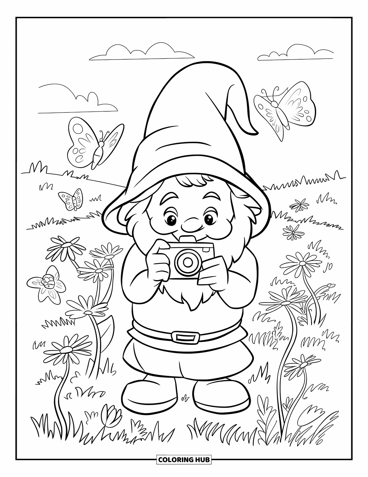 80+ Summer Gnome Coloring Pages for Kids & Adults (Free Printable PDFs)