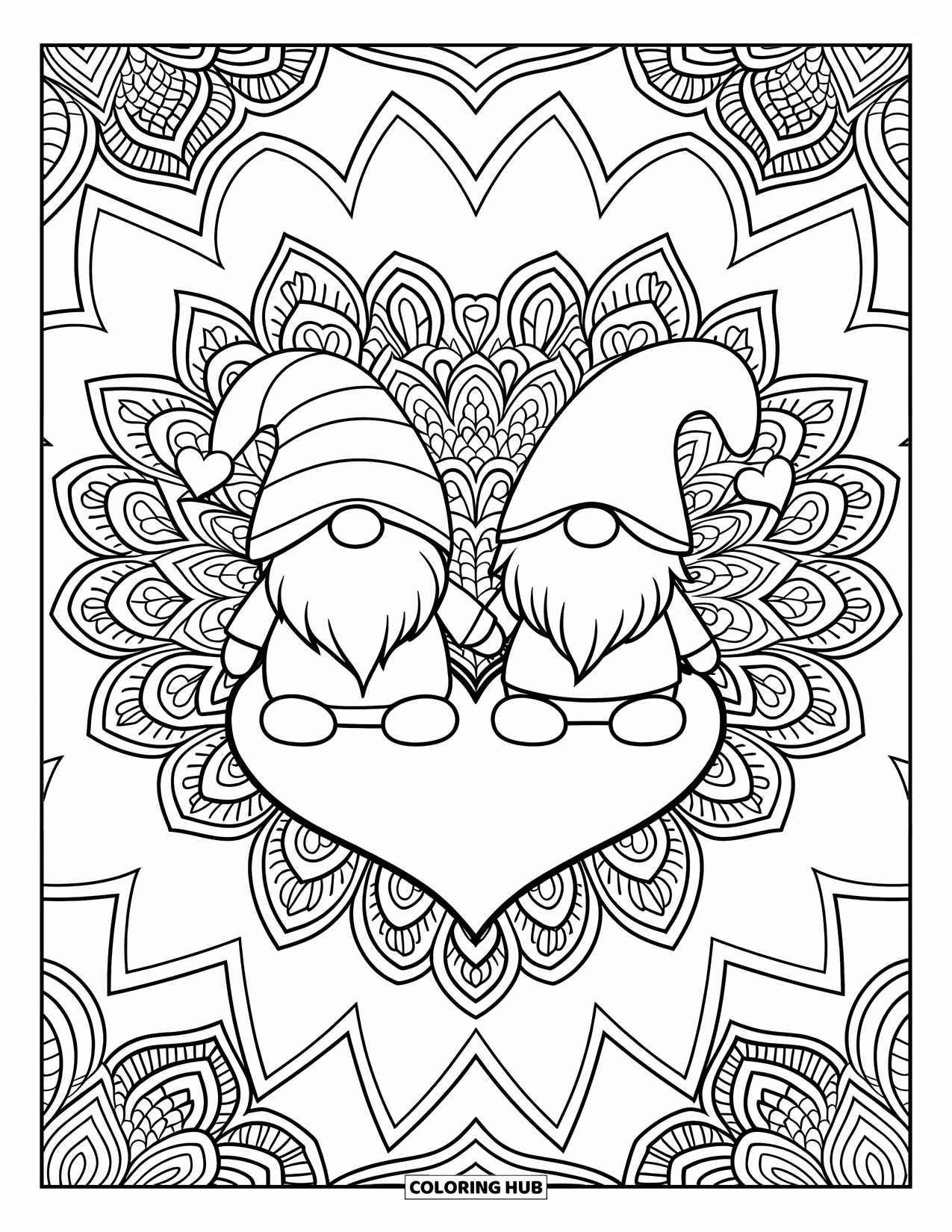 100+ Valentine Gnome Coloring Pages for Kids & Adults (Free Printable PDFs)