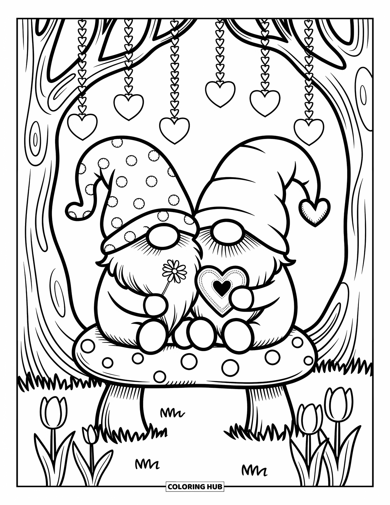 100+ Valentine Gnome Coloring Pages for Kids & Adults (Free Printable PDFs)