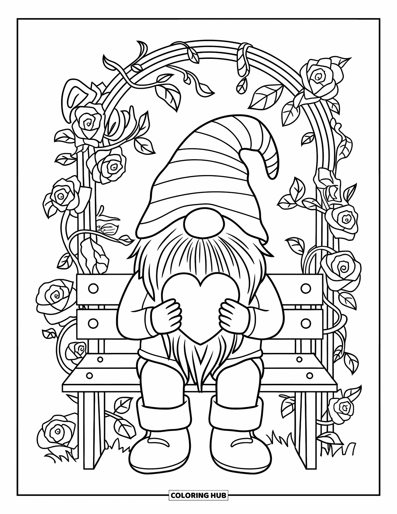 100+ Valentine Gnome Coloring Pages for Kids & Adults (Free Printable PDFs)