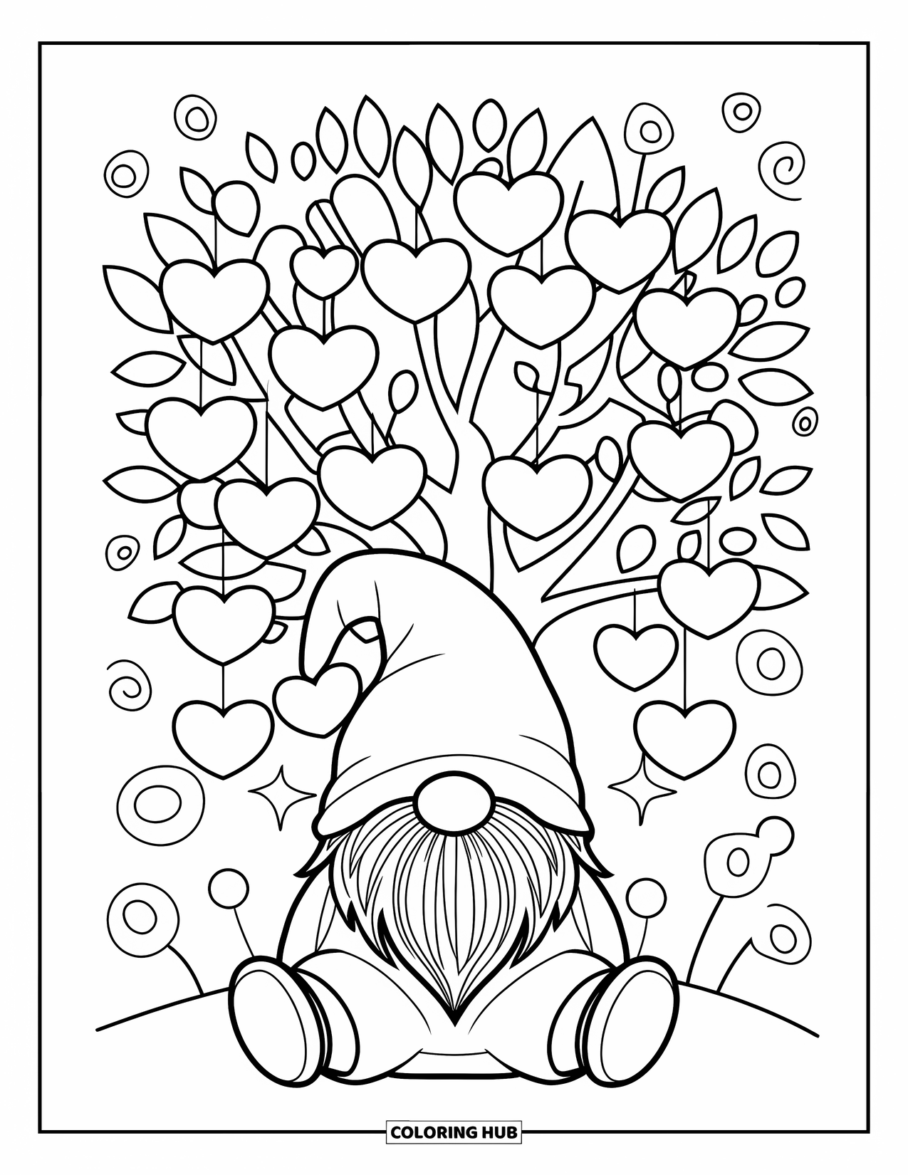 100+ Valentine Gnome Coloring Pages for Kids & Adults (Free)