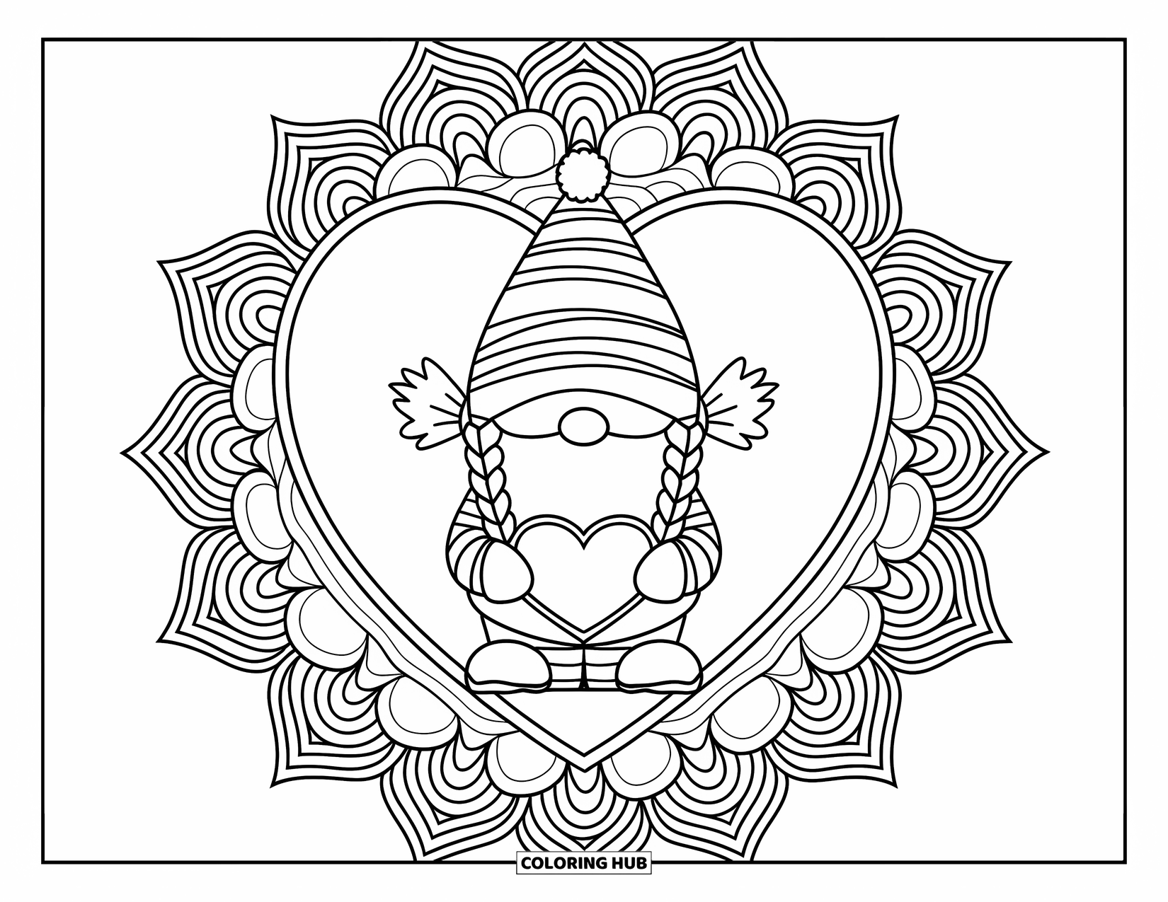 100+ Valentine Gnome Coloring Pages for Kids & Adults (Free Printable PDFs)