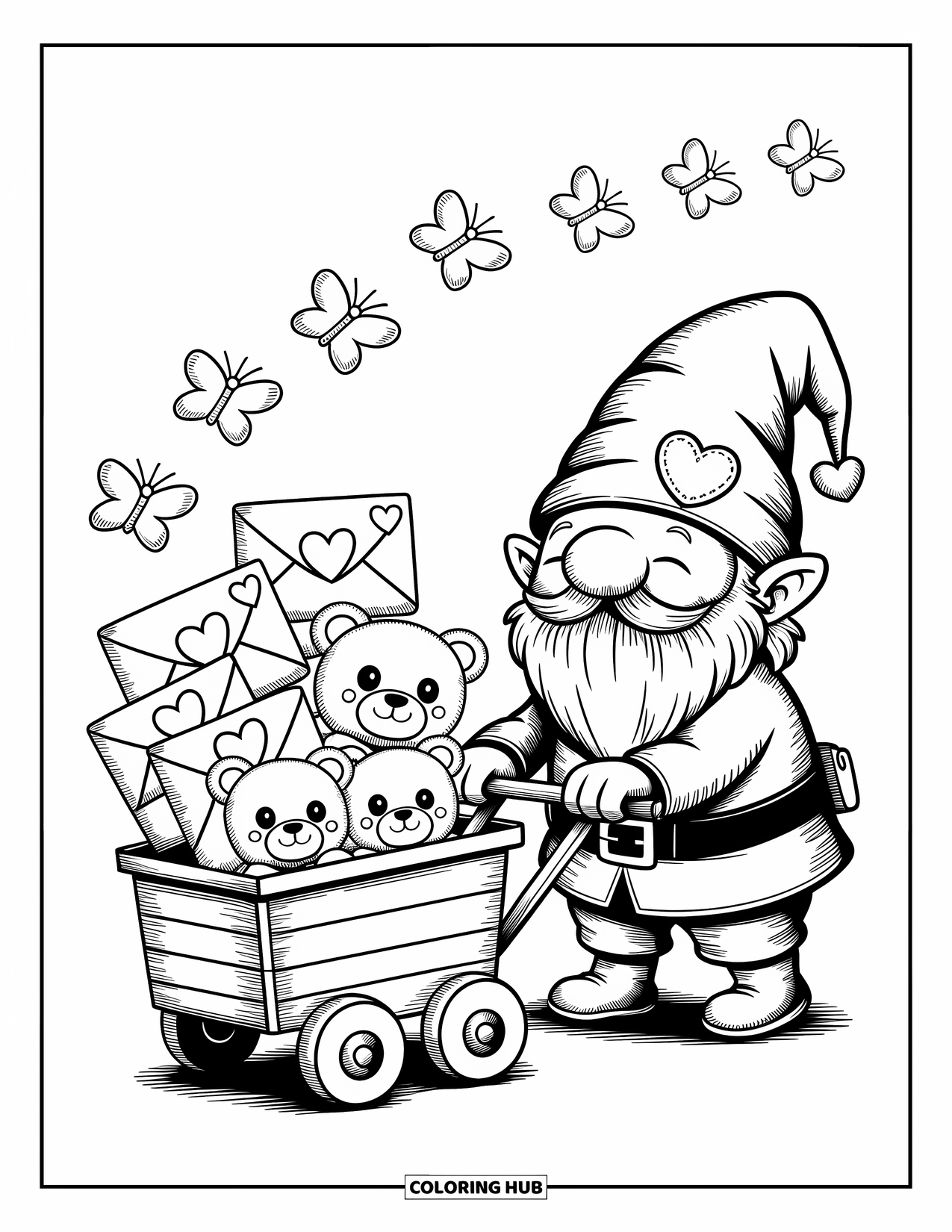100+ Valentine Gnome Coloring Pages for Kids & Adults (Free Printable PDFs)