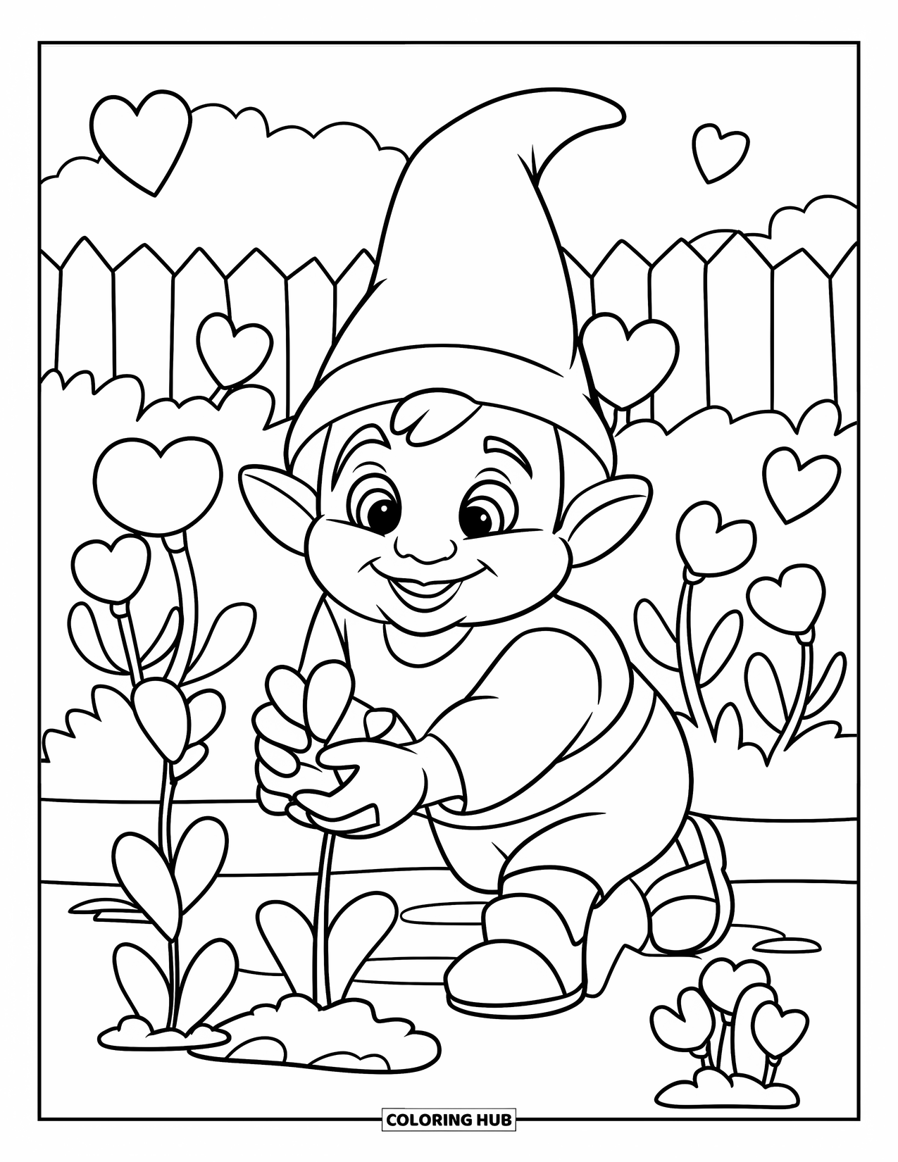 100+ Valentine Gnome Coloring Pages for Kids & Adults (Free Printable PDFs)