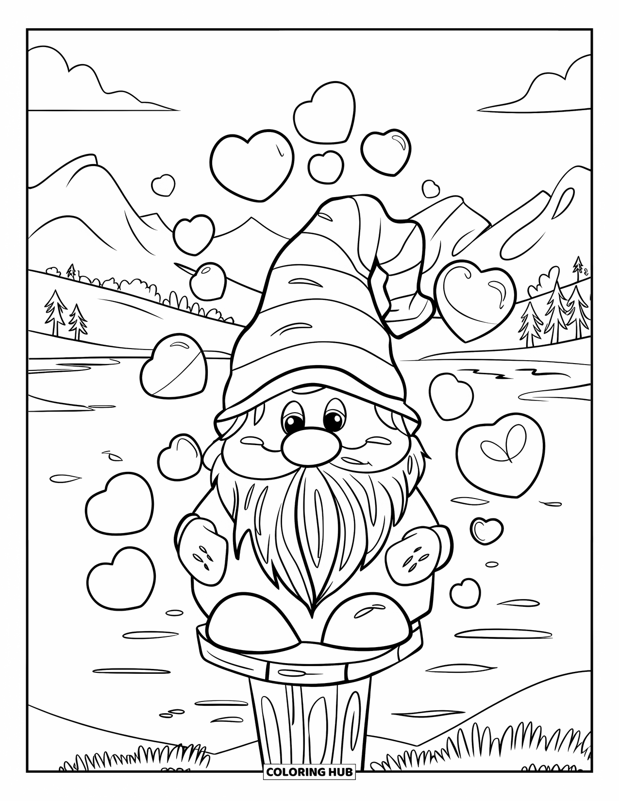 100+ Valentine Gnome Coloring Pages for Kids & Adults (Free Printable PDFs)