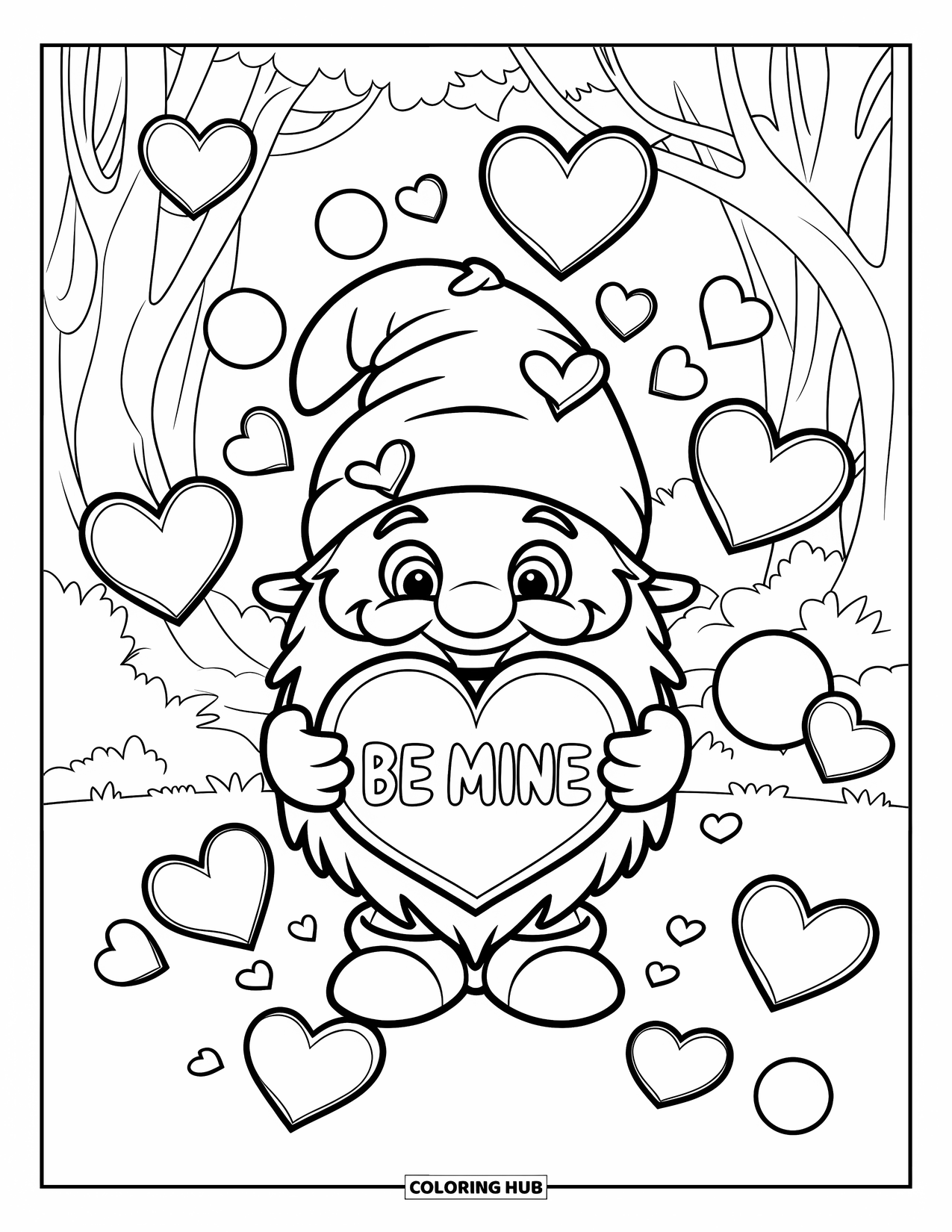 100+ Valentine Gnome Coloring Pages for Kids & Adults (Free Printable PDFs)