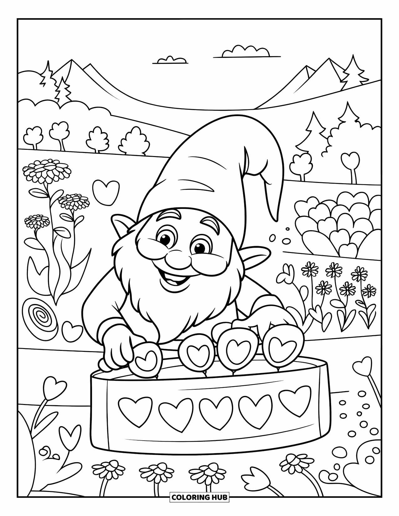 100+ Valentine Gnome Coloring Pages for Kids & Adults (Free Printable PDFs)