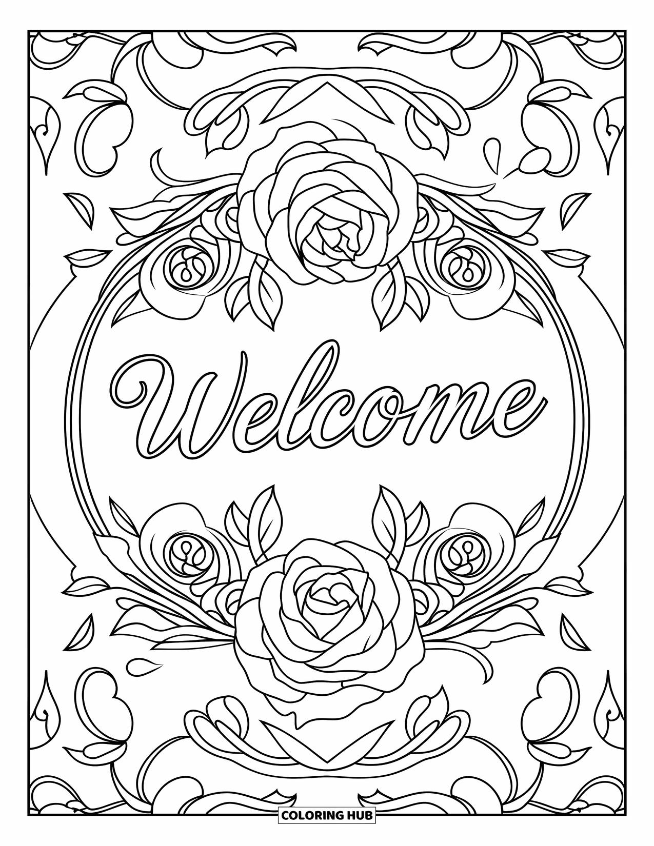 75+ Welcome Coloring Pages for Kids & Adults (Free Printable PDFs)