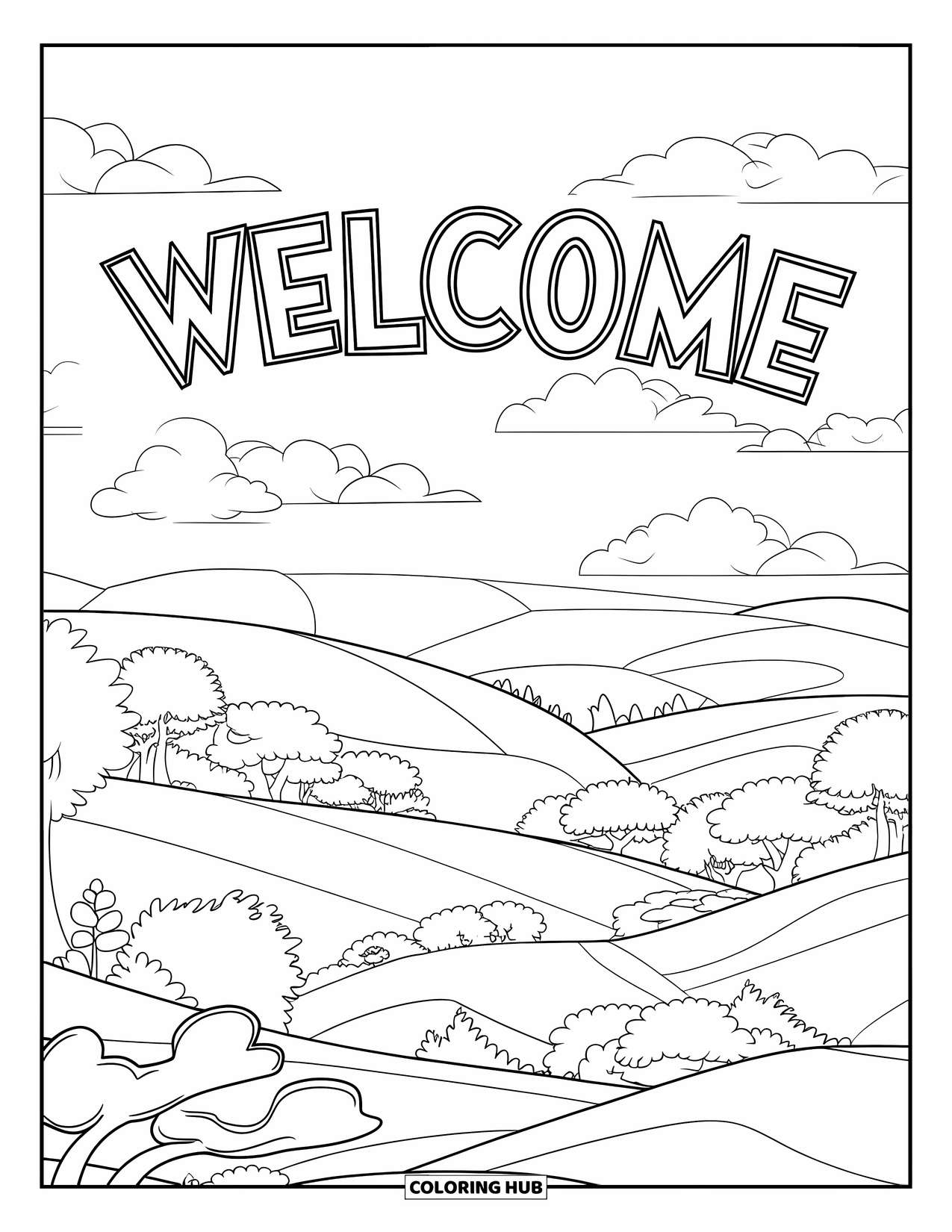 75+ Welcome Coloring Pages for Kids & Adults (Free Printable PDFs)