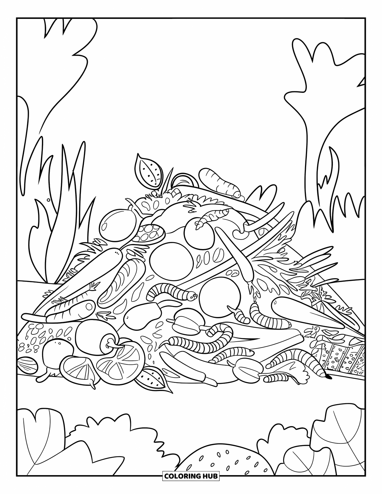 60+ Worm Coloring Pages for Kids & Adults (Free Printable PDFs)