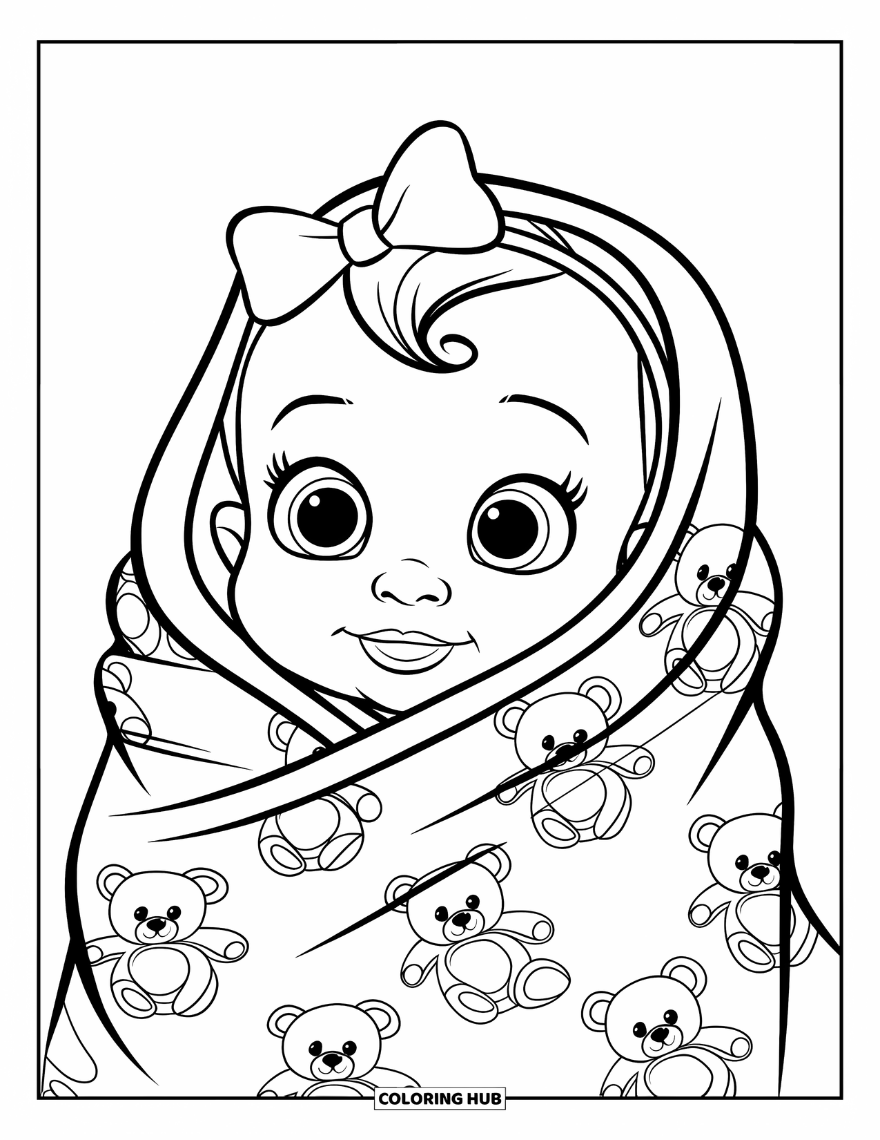 55+ Baby Girl Coloring Pages for Kids & Adults (Free Printable PDFs)