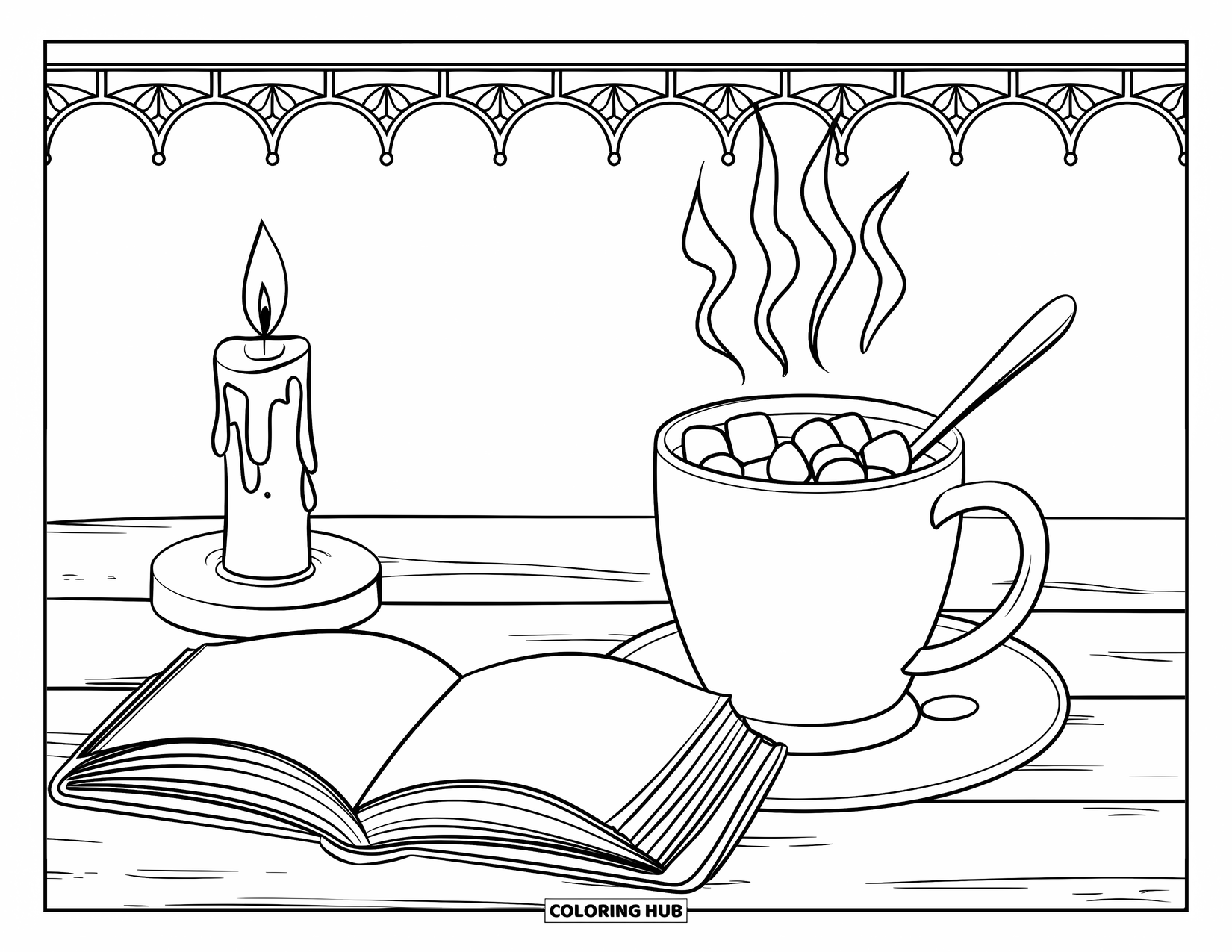 105+ Hot Chocolate Coloring Pages for Kids & Adults (Free Printable PDFs)