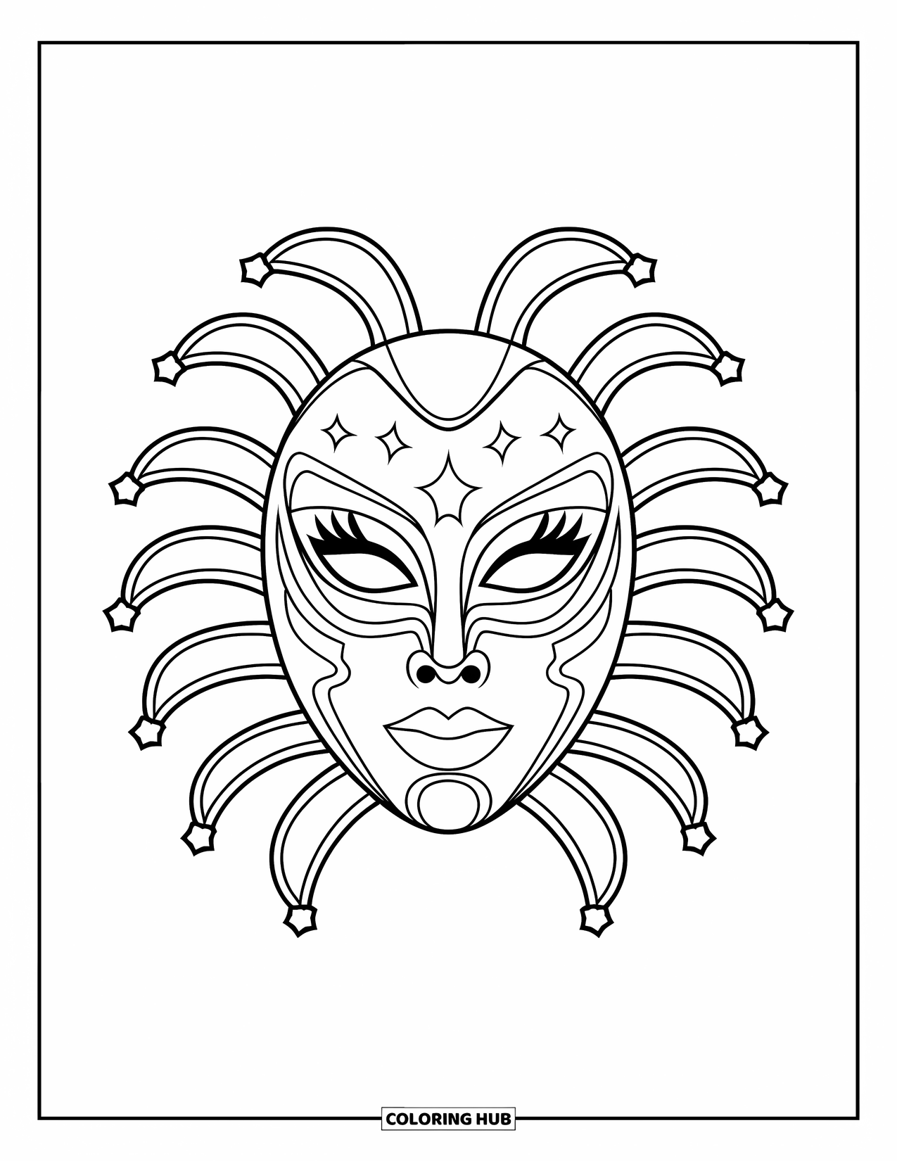 85+ Mask Coloring Pages for Kids & Adults (Free Printable PDFs)