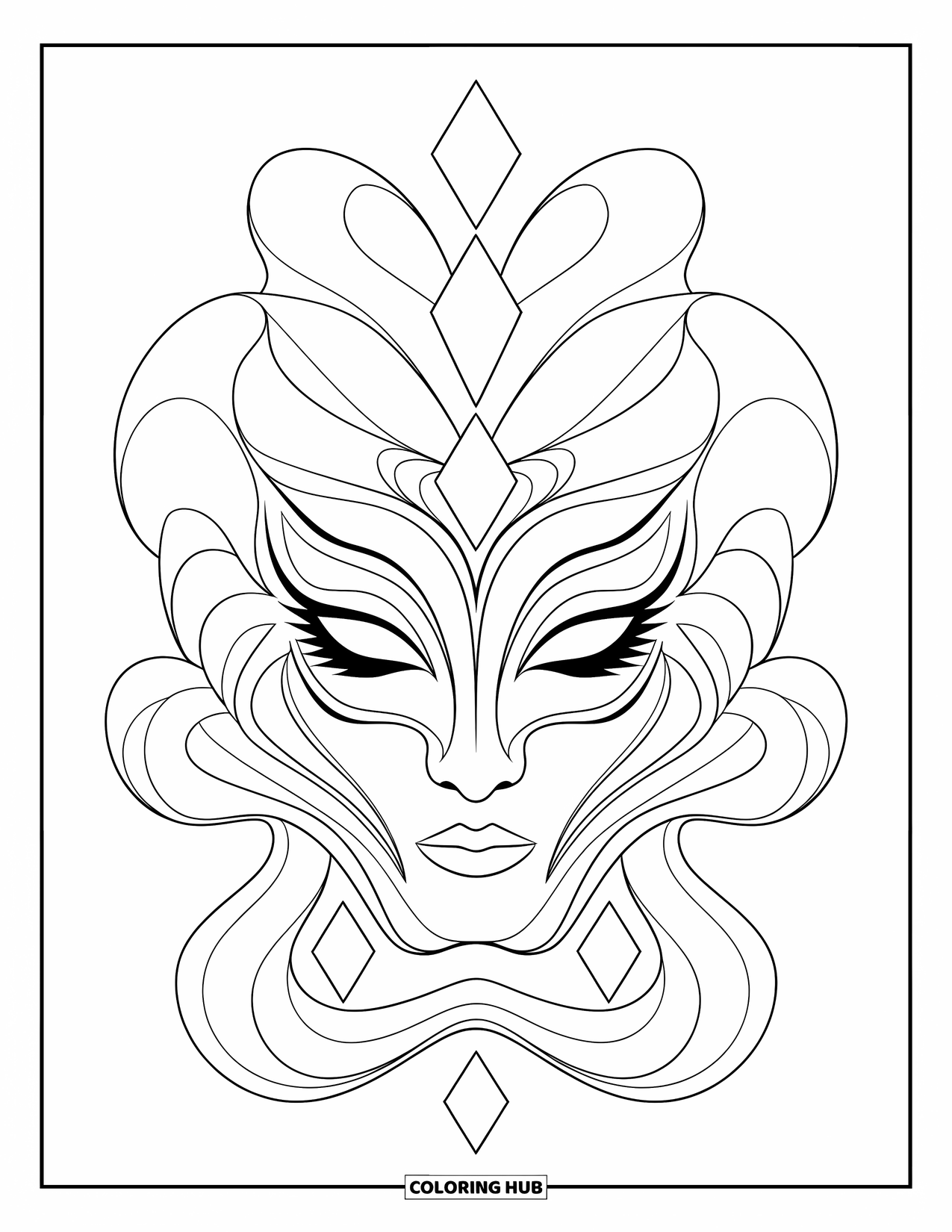 85+ Mask Coloring Pages for Kids & Adults (Free Printable PDFs)