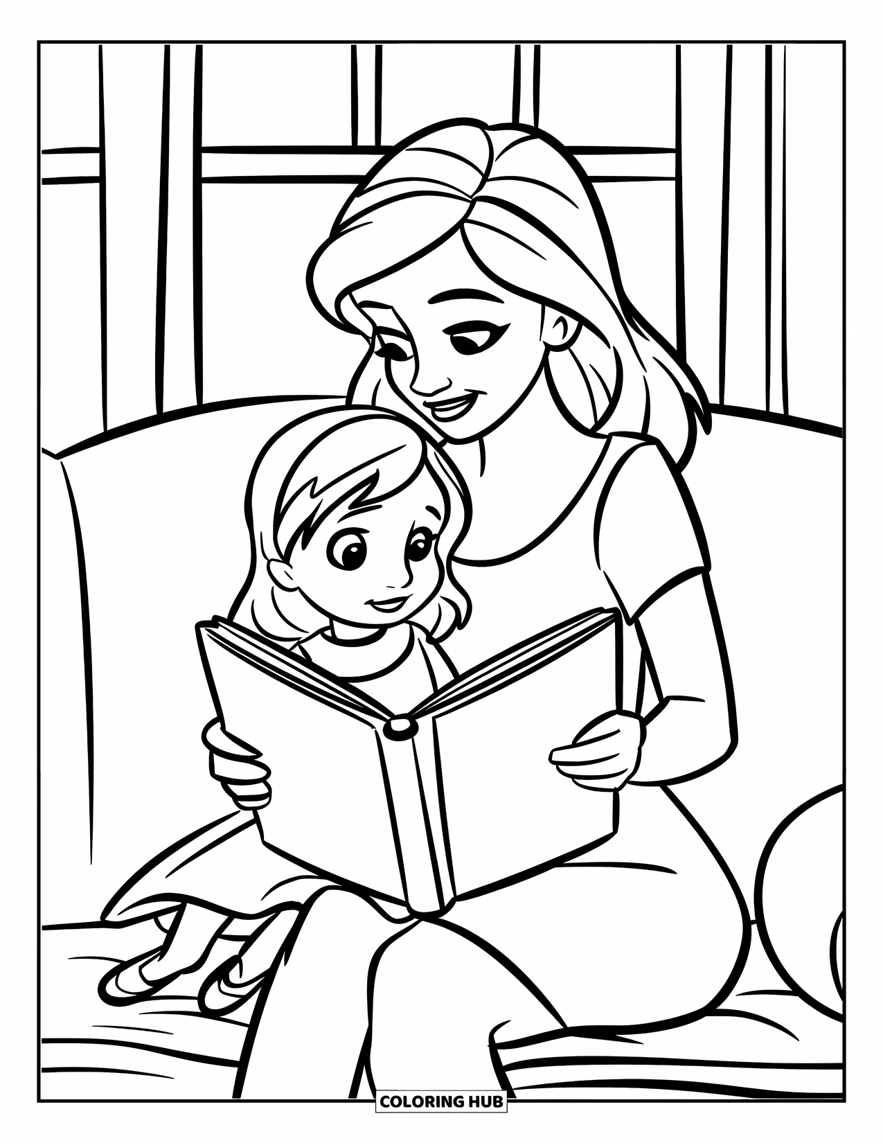 65+ Mom And Daughter Coloring Pages for Kids & Adults (Free Printable PDFs)