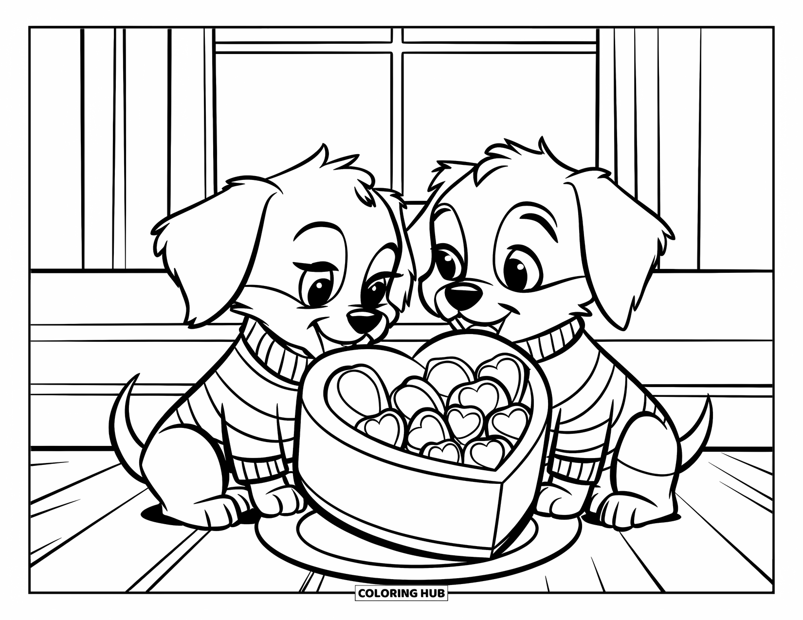 85+ Puppy Valentines Day Coloring Pages for Kids & Adults (Free ...